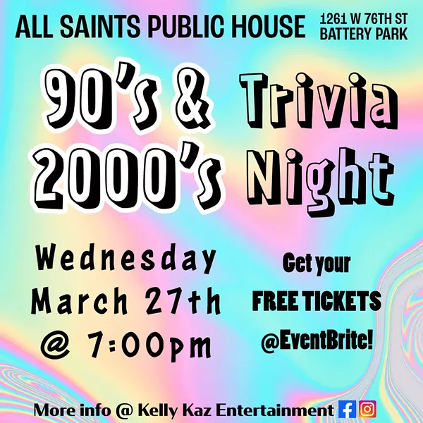 90’s & 2000’s TRIVIA NIGHT! @ All Saints Public House w/ Kelly Kaz ...